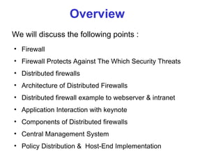 Data Security in Local Area Network Using Distributed Firewall | PPT
