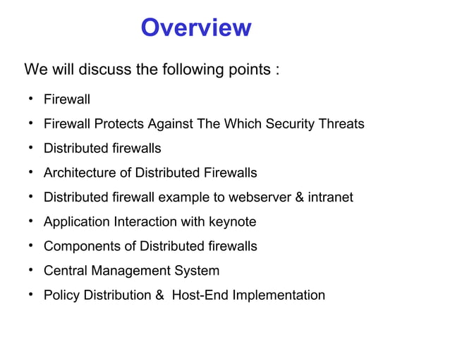 Data Security in Local Area Network Using Distributed Firewall | PPT