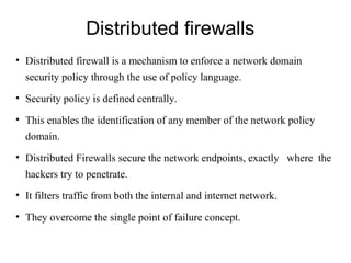 Data Security in Local Area Network Using Distributed Firewall | PPT