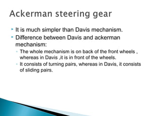 STEERING GEAR MECHANISMS (kinematics of machines) | PPT