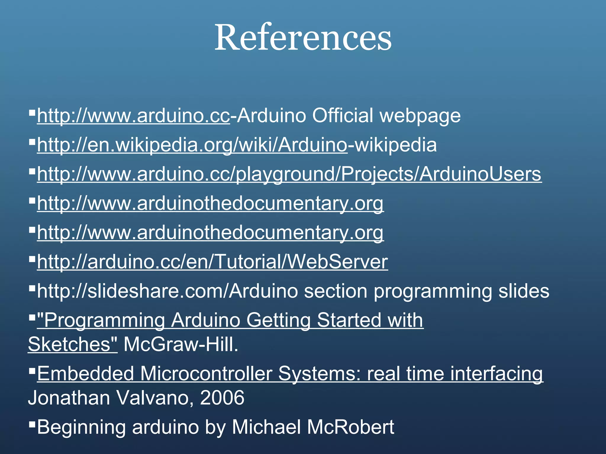 Embedded System Programming Using Arduino Microcontroller Ppt