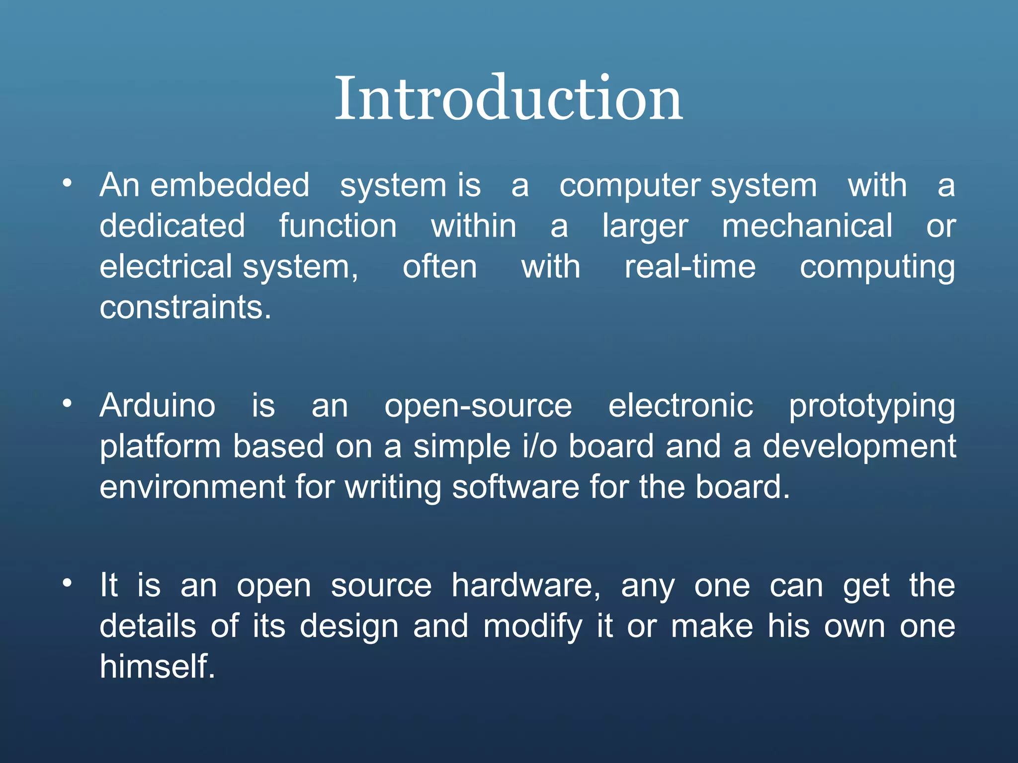 Embedded System Programming Using Arduino Microcontroller Ppt