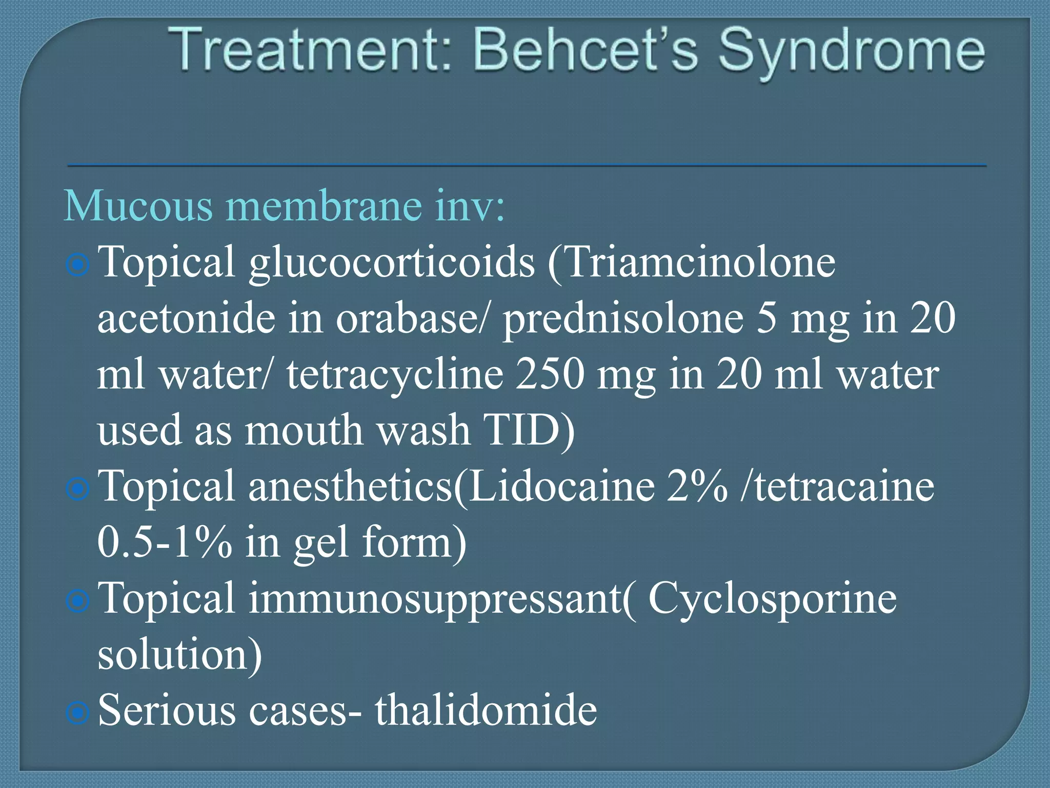 behcets disease | PPTX