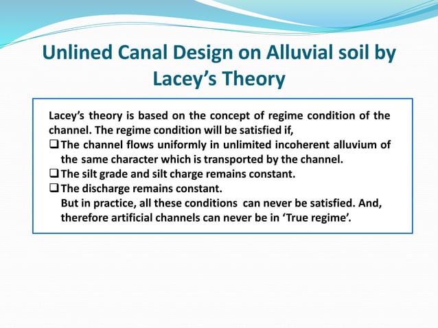 Unlined Canal design | PPTX