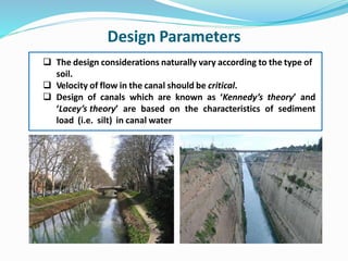 Unlined Canal design | PPTX