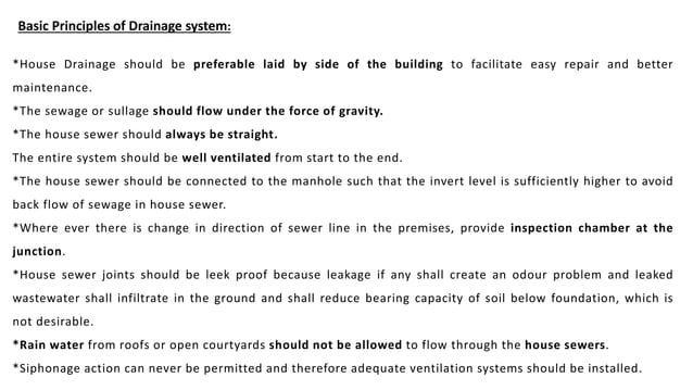 Drainage System For a Building | PPTX