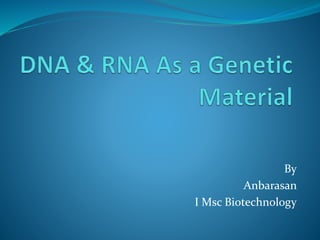 DNA as a genetic material | PPTX
