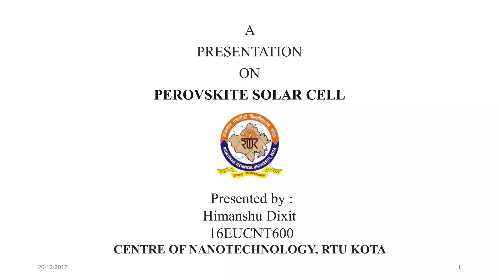 Perovskite Solar Cell | PPTX