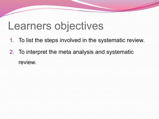 systematic review and metaanalysis | PPTX