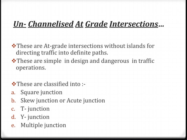 INTERSECTIONS IN TRAFFIC ENGINEERING | PPTX