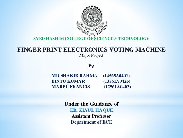 Finger Print Based Electronic Voting Machine