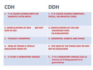 CDH AND DDH | PPTX | Pregnancy | Reproductive Health