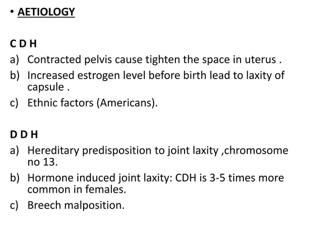 CDH AND DDH | PPTX | Pregnancy | Reproductive Health