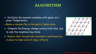 Monte Carlo Simulation of Ising Model for Ferromagnetic Materials | PPTX