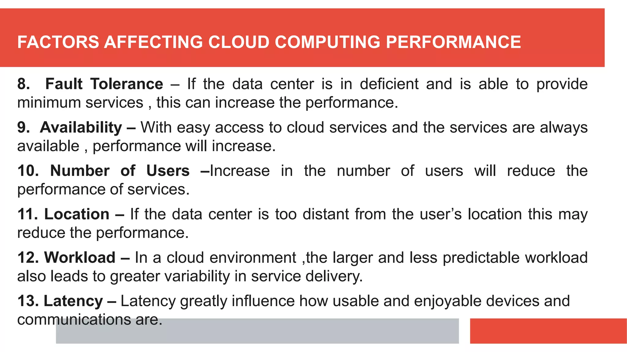 Performance issues in Cloud Computing | PPT