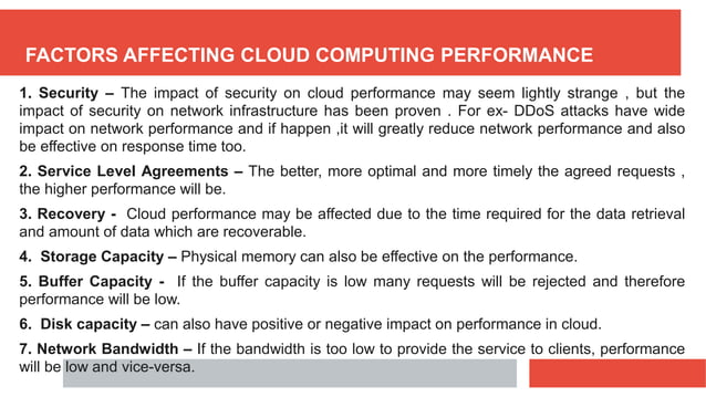 Performance issues in Cloud Computing | PPT