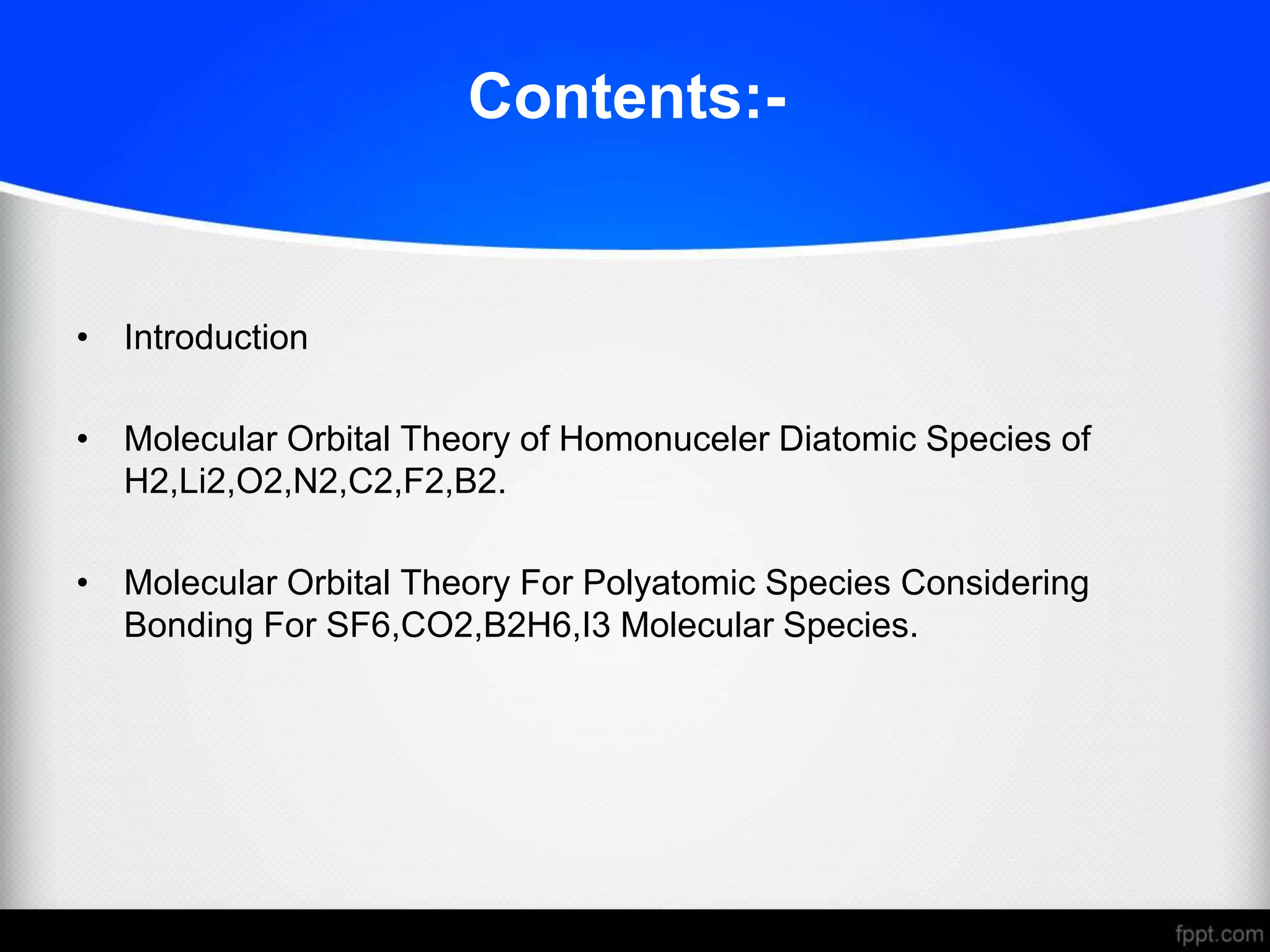 Molecular Orbital Theory For Diatomic Species | PPT