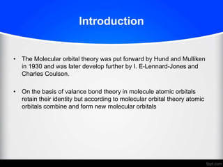Molecular Orbital Theory For Diatomic Species | PPT