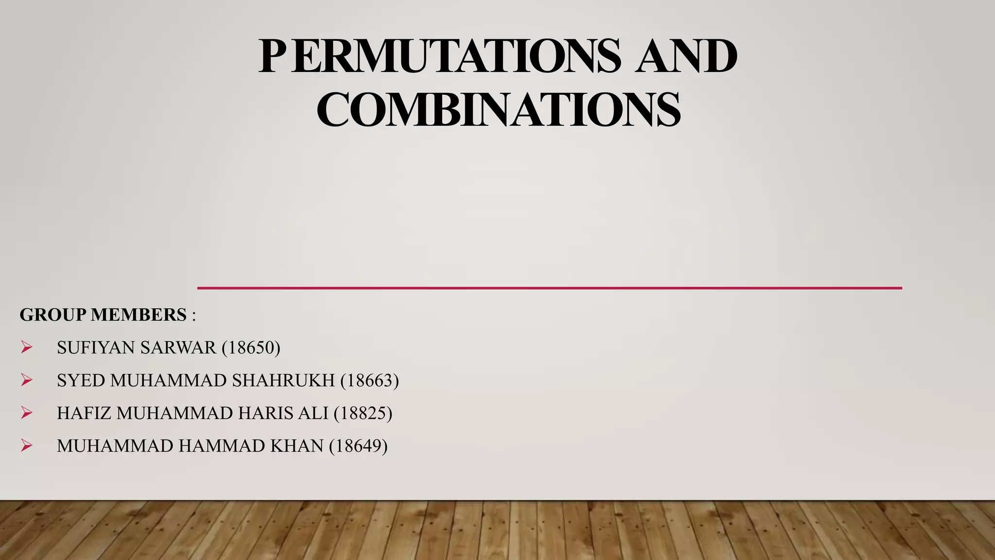 permutation and combination | PPTX