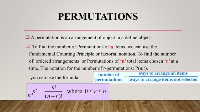 permutation and combination | PPTX