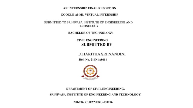 GOOGLE AI-ML VIRTUAL INTERNSHI FROM AICTE EDU SKILL | PPTX | Cloud ...