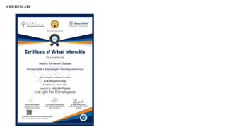 GOOGLE AI-ML VIRTUAL INTERNSHI FROM AICTE EDU SKILL | PPTX