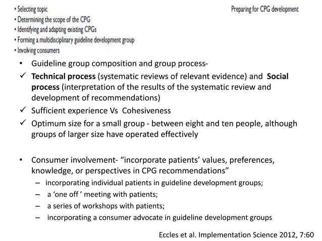 Development and Evaluation of clinical practice guideline (CPG) in ...
