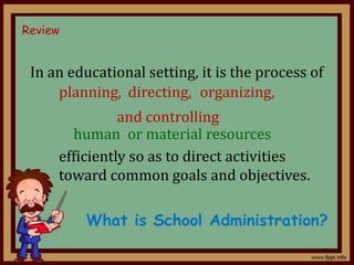 Function and principles of school administration | PPTX