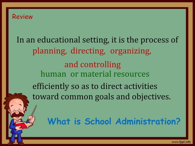 Function and principles of school administration | PPTX | Professional ...