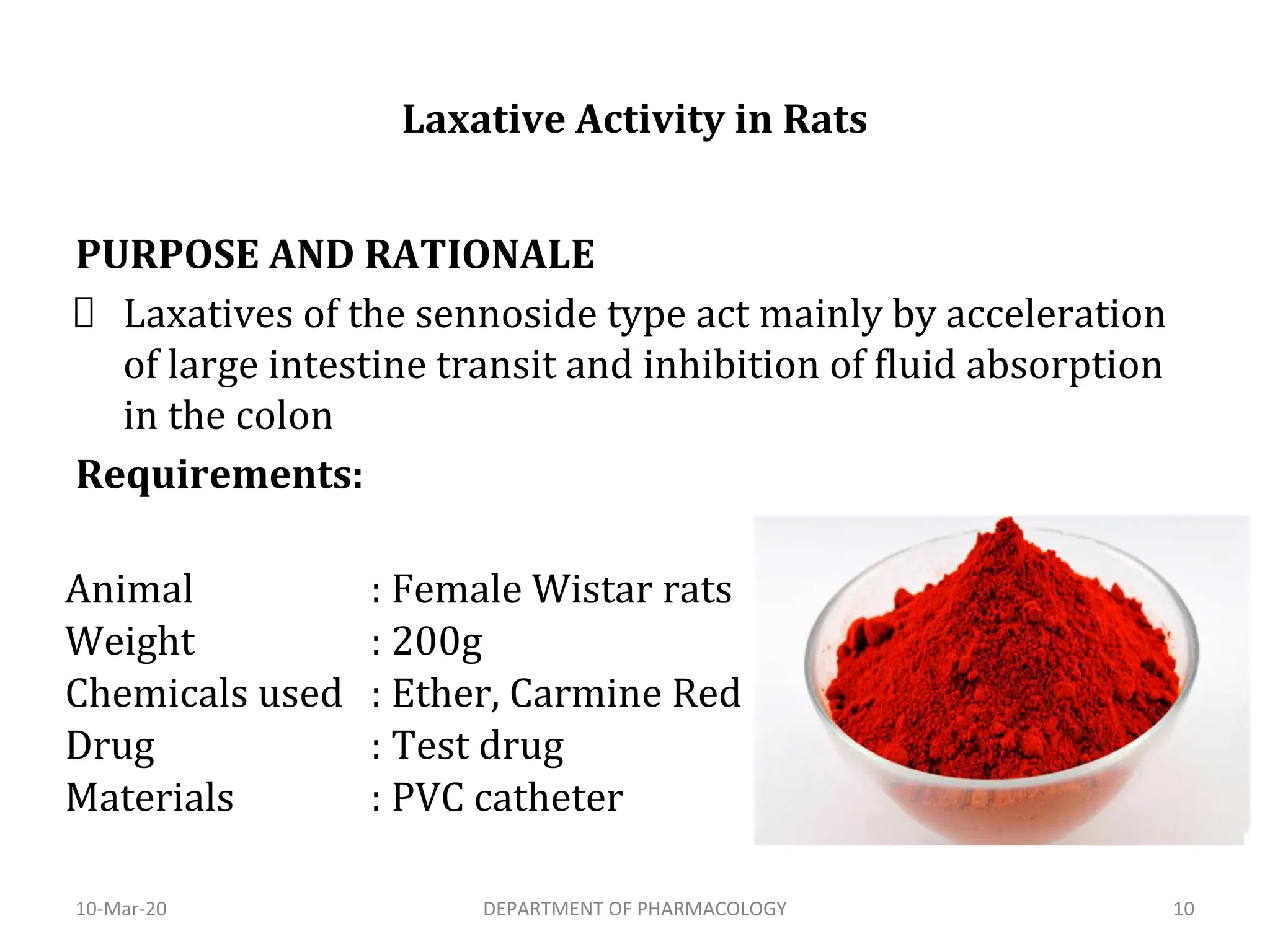 pharmacological Preclinical screening of antidiarrheal and Laxatives | PDF