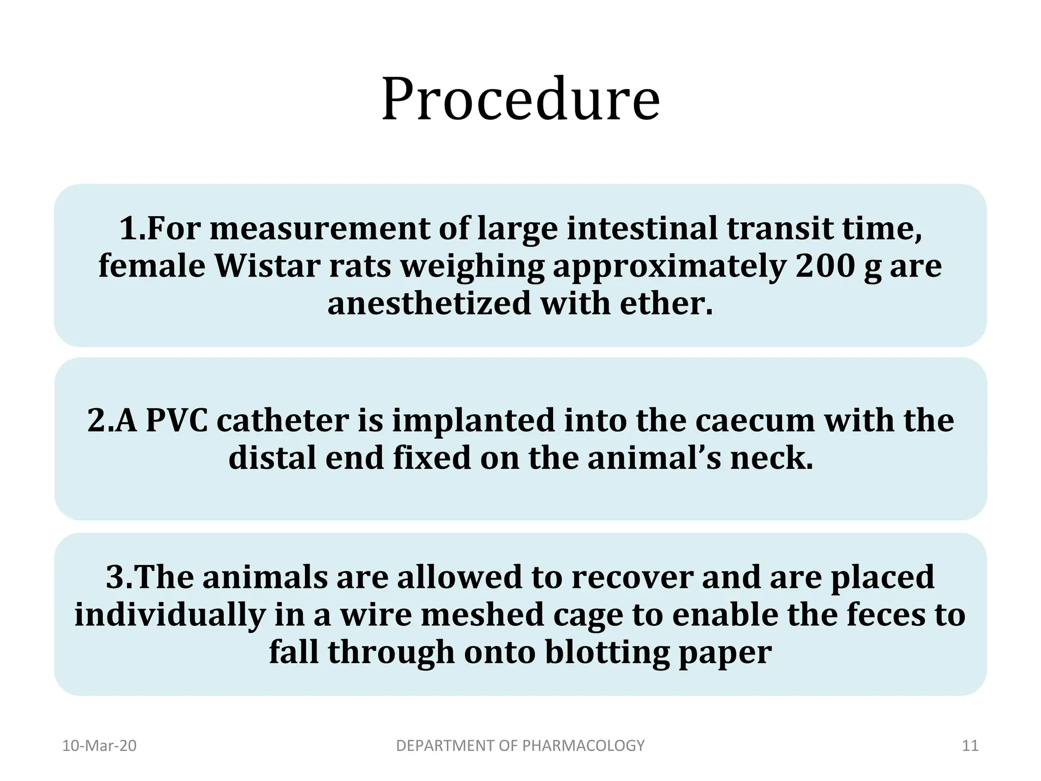 pharmacological Preclinical screening of antidiarrheal and Laxatives | PDF