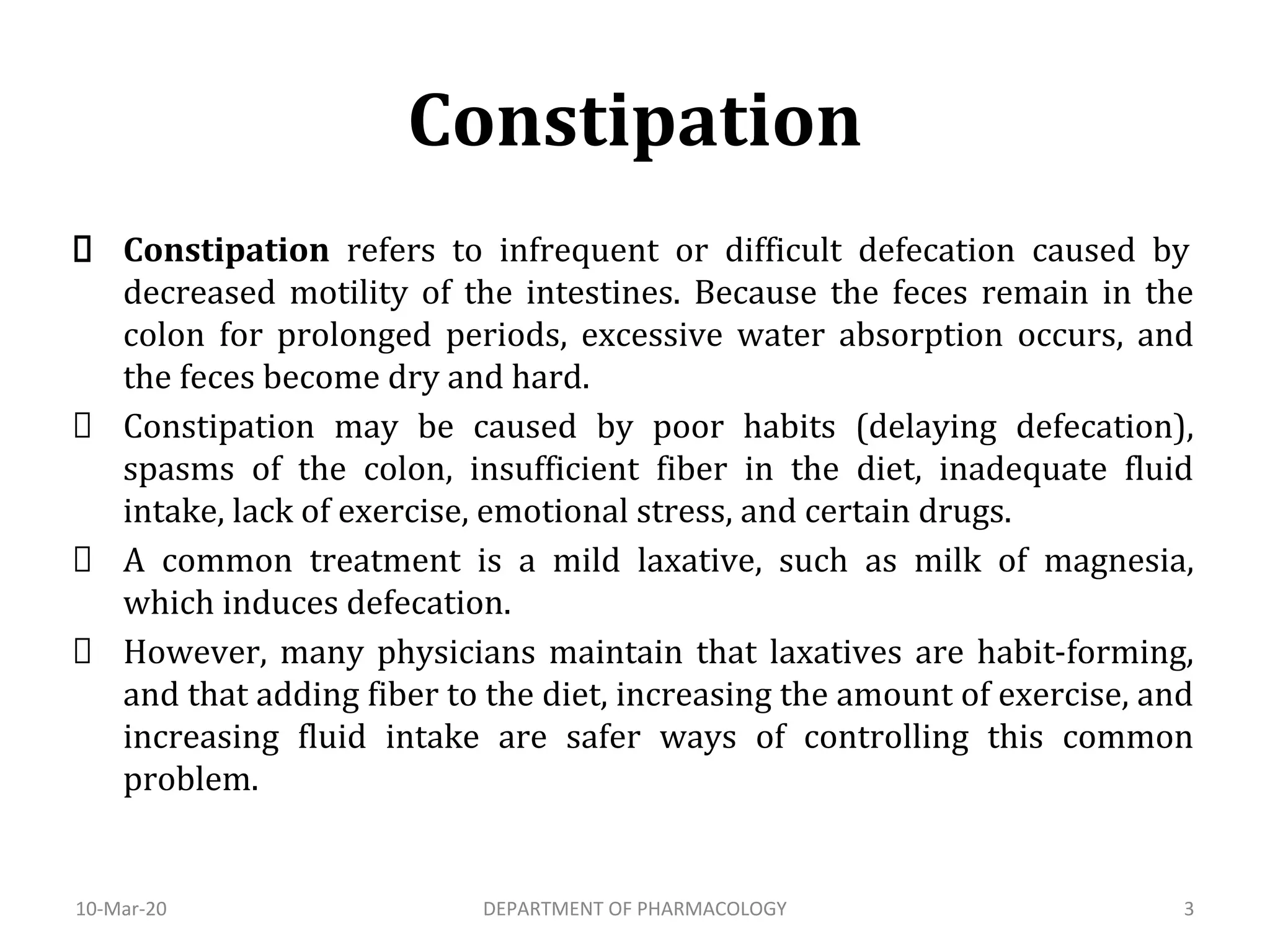 pharmacological Preclinical screening of antidiarrheal and Laxatives | PDF