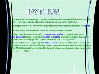 multiple dispatch(OOPs concepts) | PPT