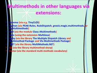 multiple dispatch(OOPs concepts) | PPT