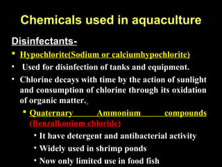 Chemicals used in aquacutlure | PPT