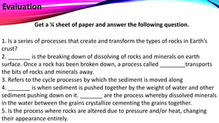 my ppt CO 1 ROCK CYCLE.pptx | Geology | Science