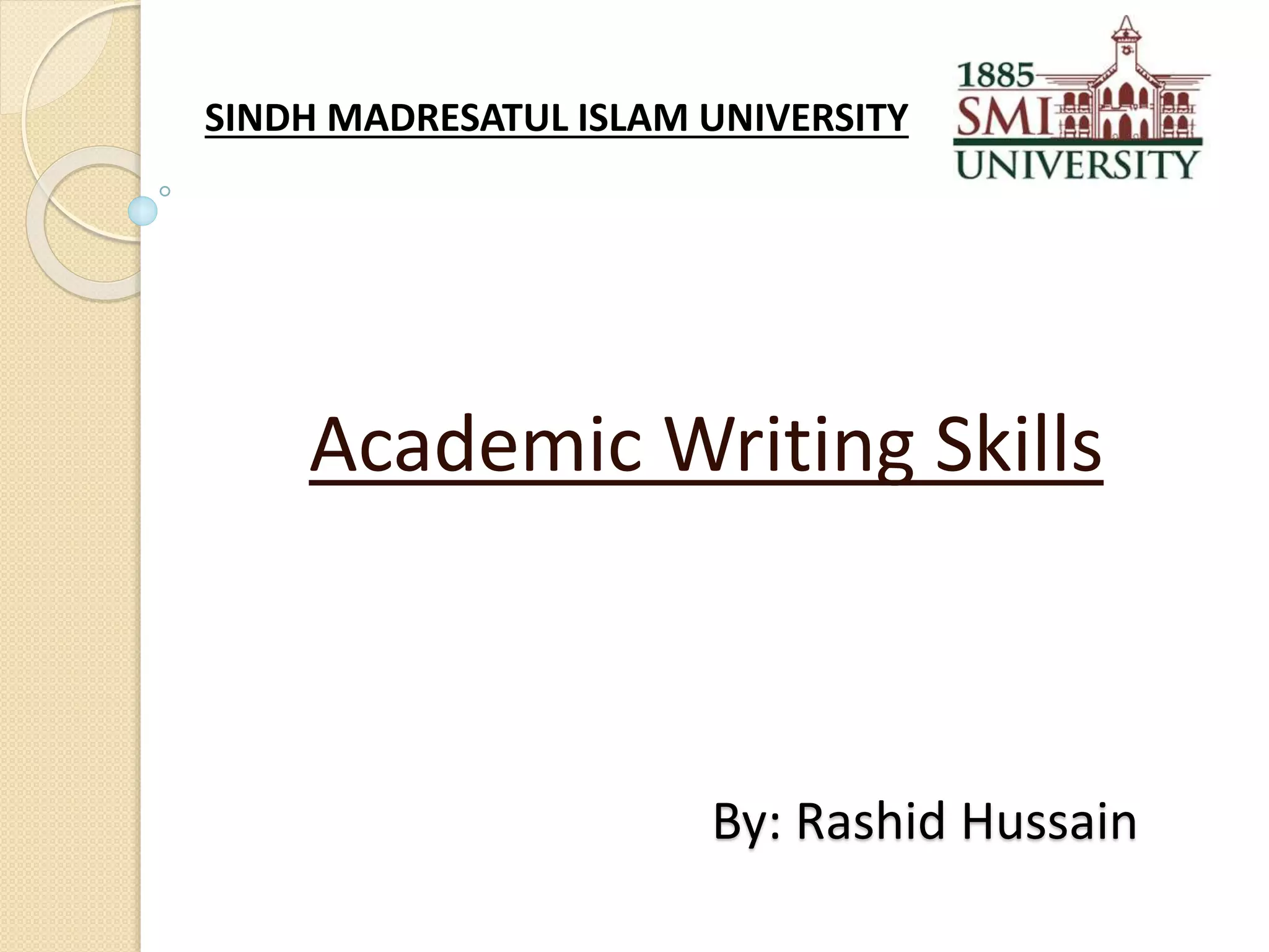 academic writing skills of | PPT