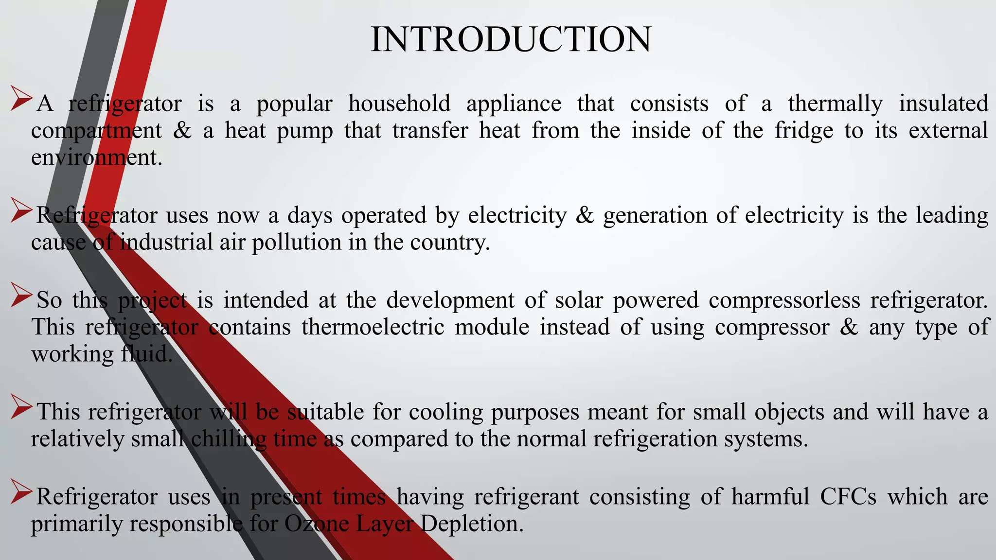 Domestic refrigerator vs compressor-less refrigerator | PPTX