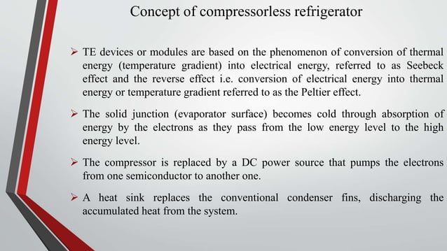 Domestic refrigerator vs compressor-less refrigerator | PPT
