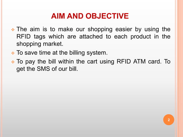 RFID based smart shopping cart and billing system | PPTX | Internet of ...