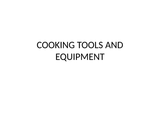 Tools used in Food Preparation DURING TLE | PPT