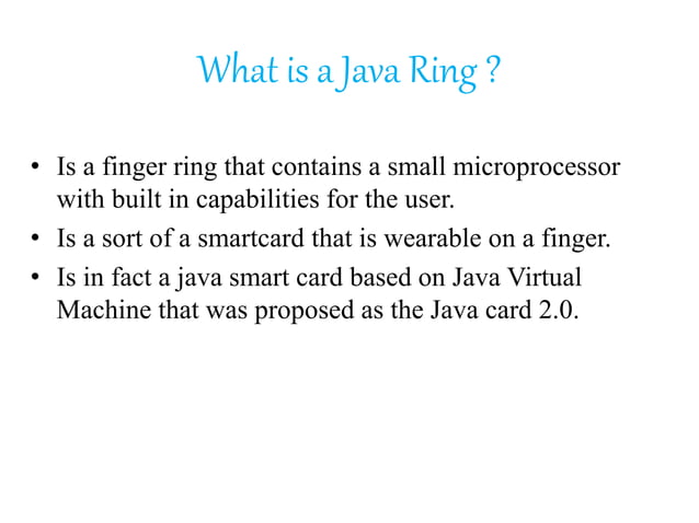 My ppt java ring | PPT