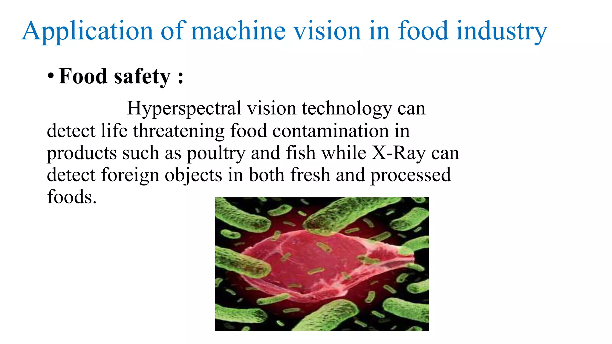 MACHINE VISION IN FOOD INDUSTRY | PPTX
