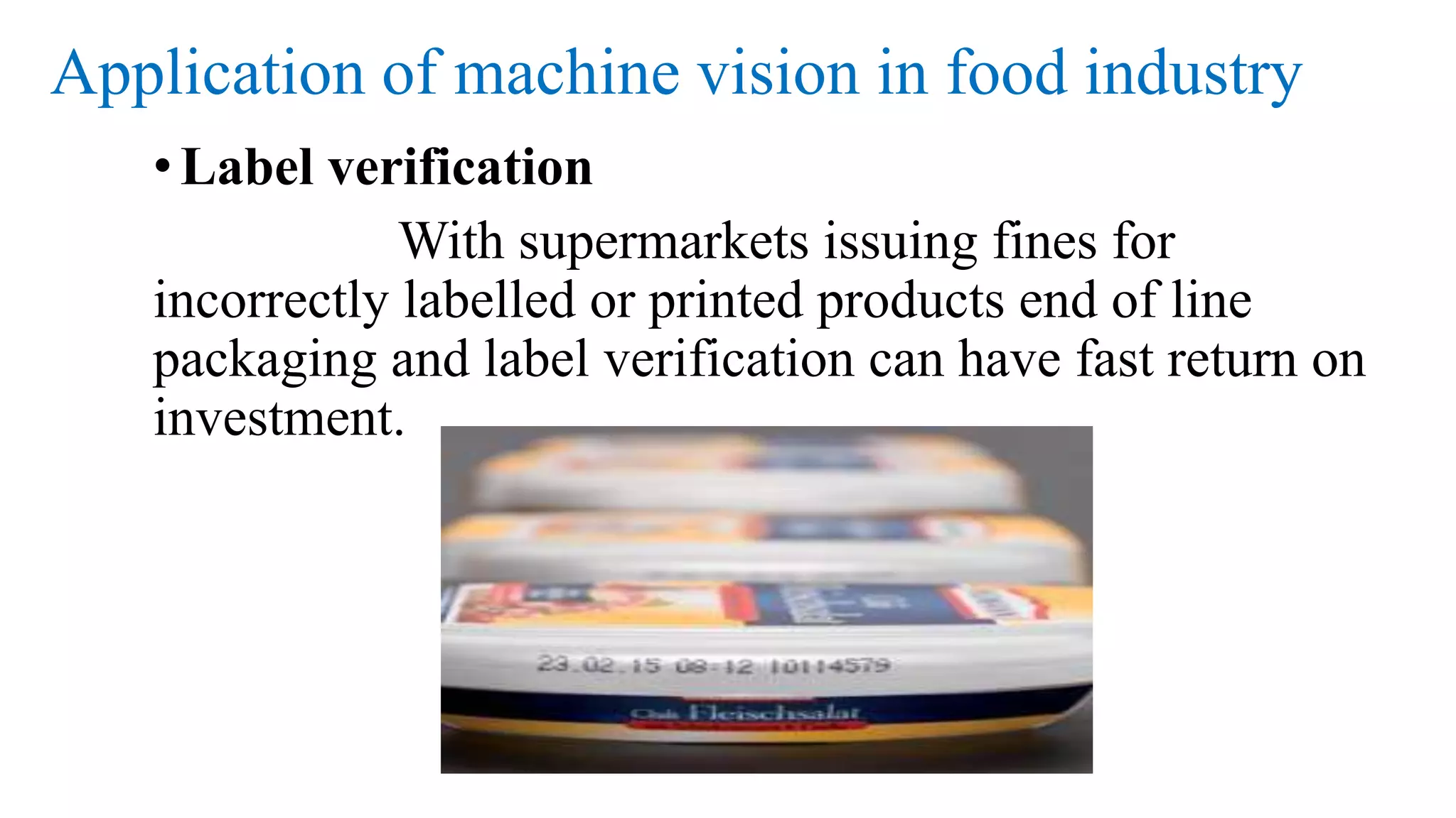 MACHINE VISION IN FOOD INDUSTRY | PPTX
