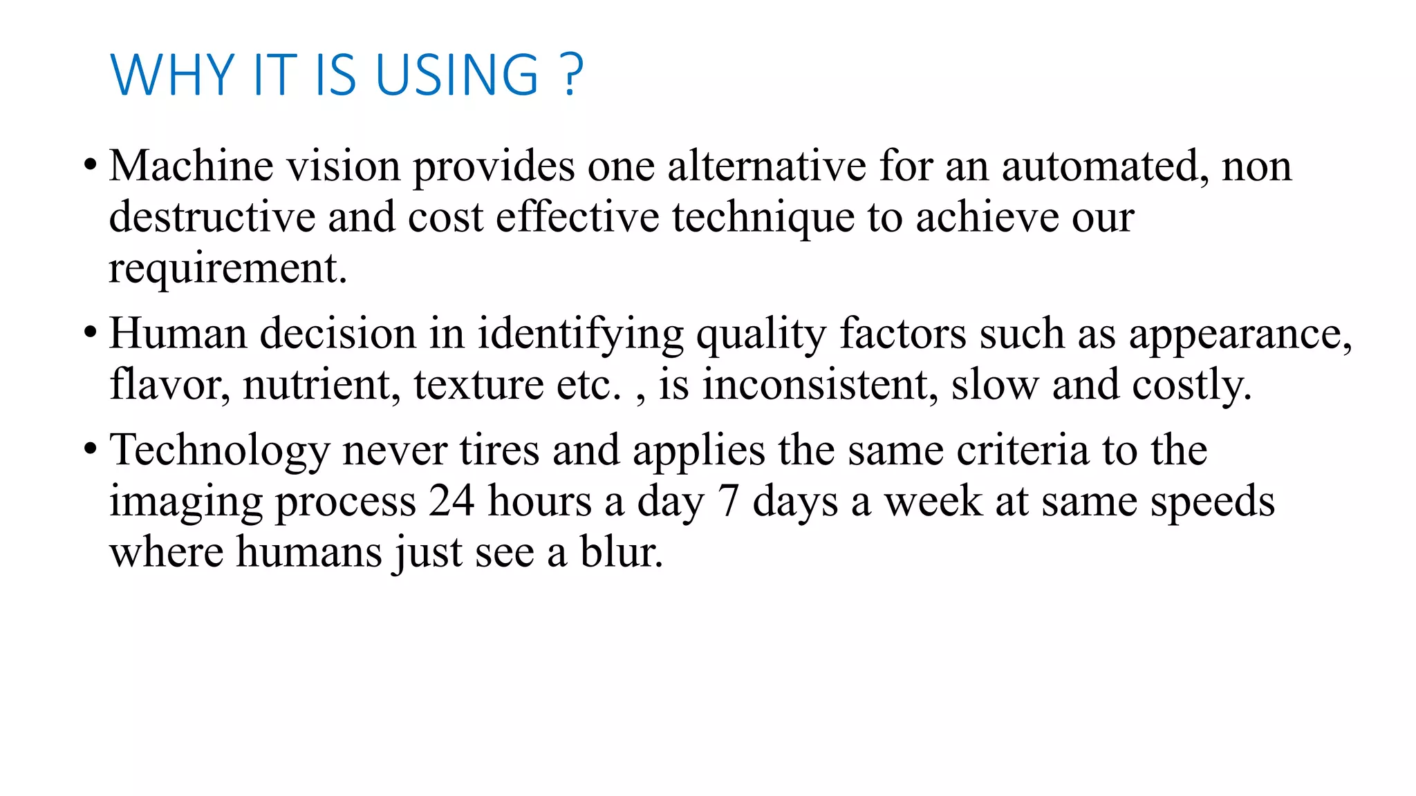 MACHINE VISION IN FOOD INDUSTRY | PPTX