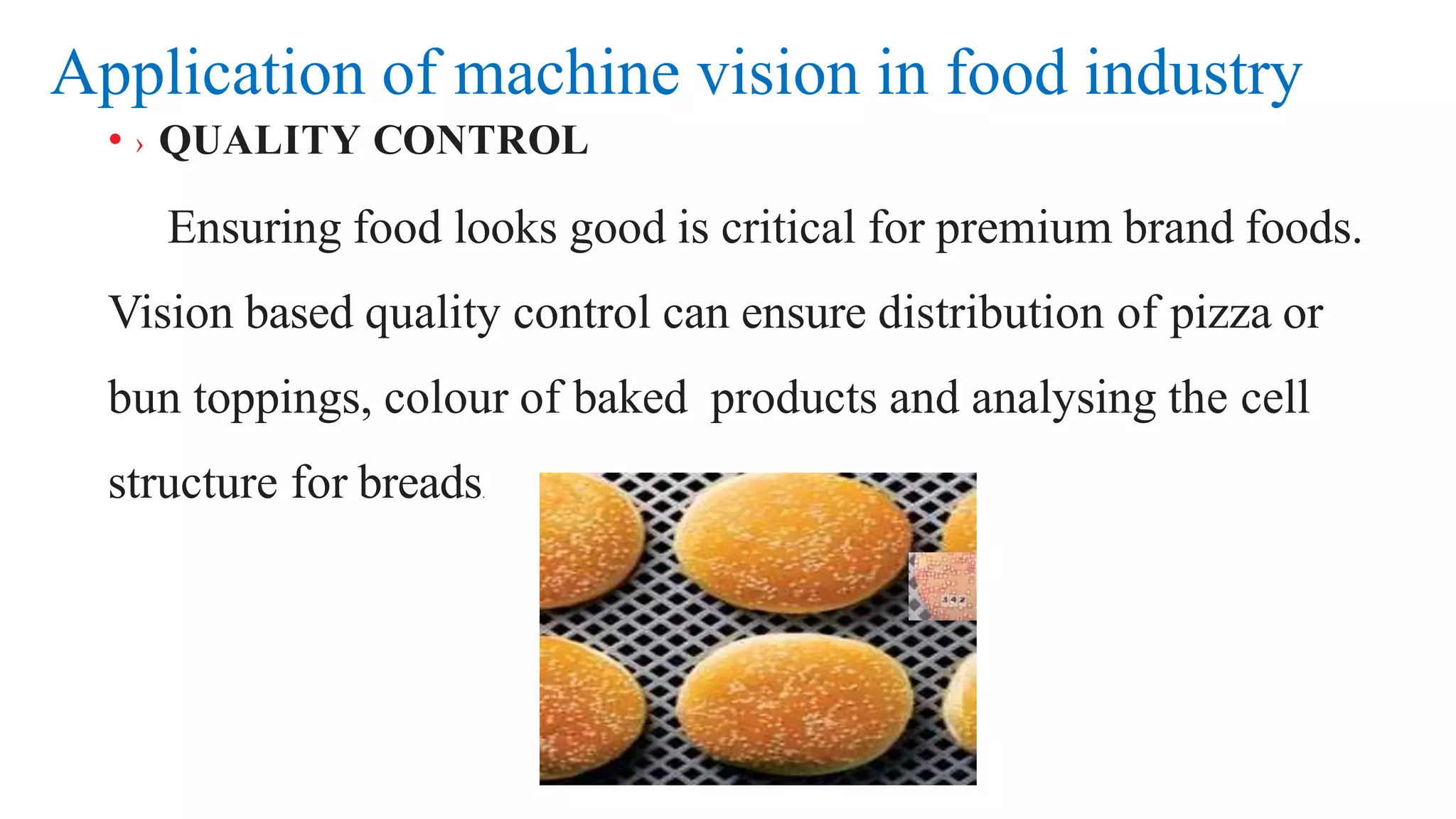 MACHINE VISION IN FOOD INDUSTRY | PPTX