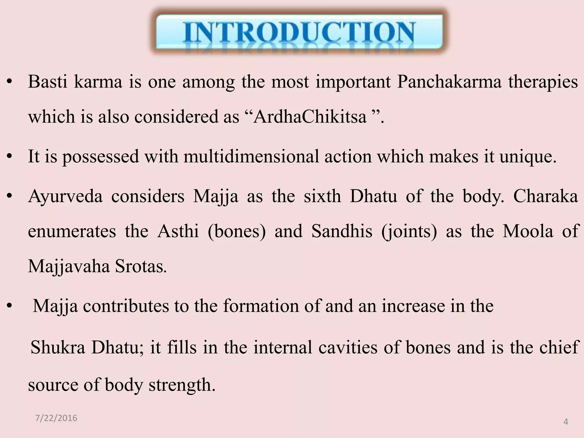 importance of basti karma in majja vikara | PPTX