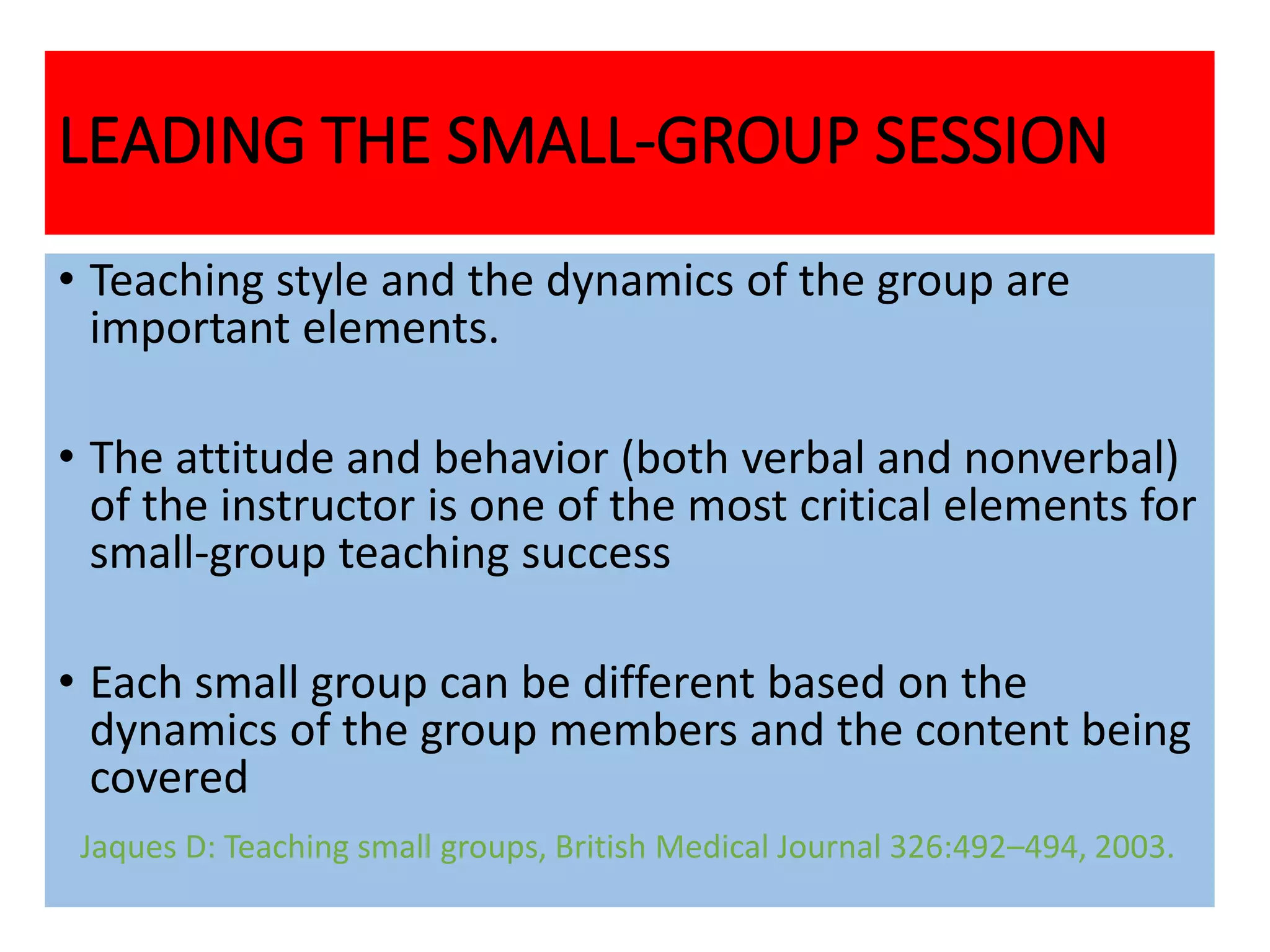 Small Group Teaching | PPTX