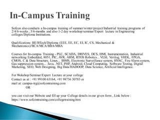 Best Industrial Training Company in India - Sofcon Training | PPT