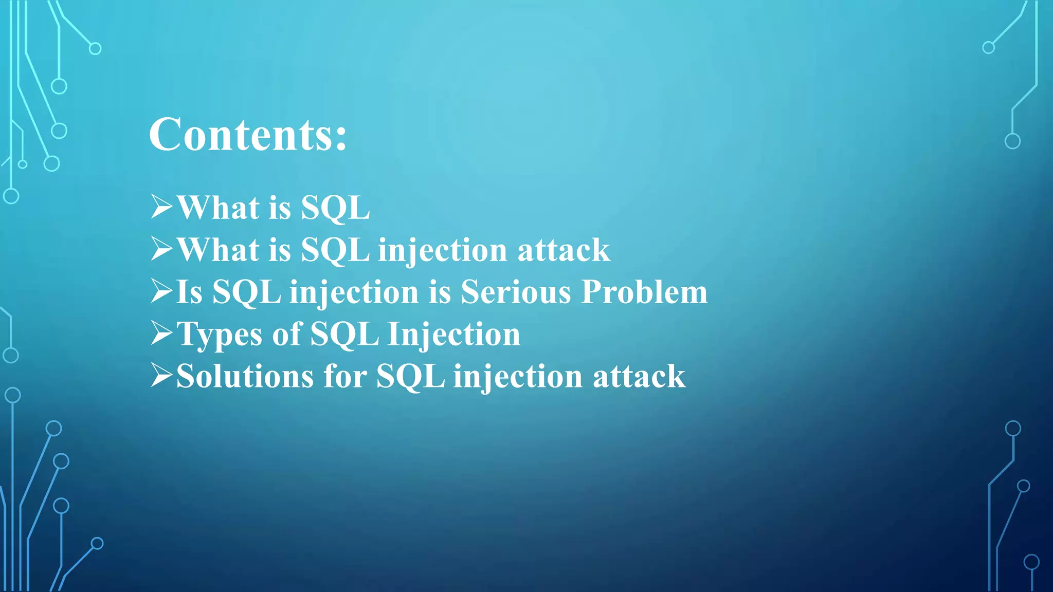SQL Injection attack | PPTX